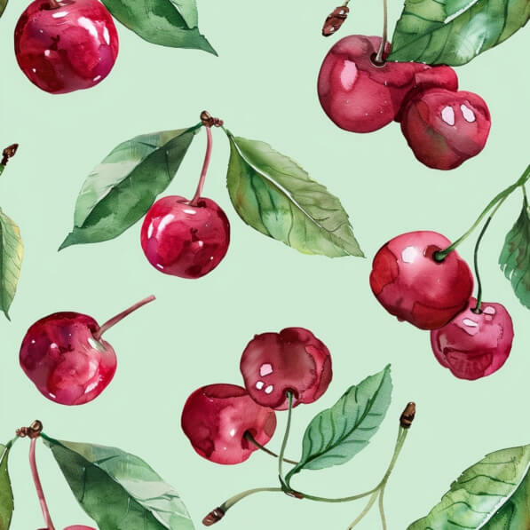 Download Seamless Red Cherry Pattern Patterns Online - Creative Fabrica