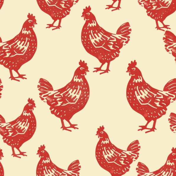 Download Seamless Red Chicken Pattern on Beige Background Patterns ...