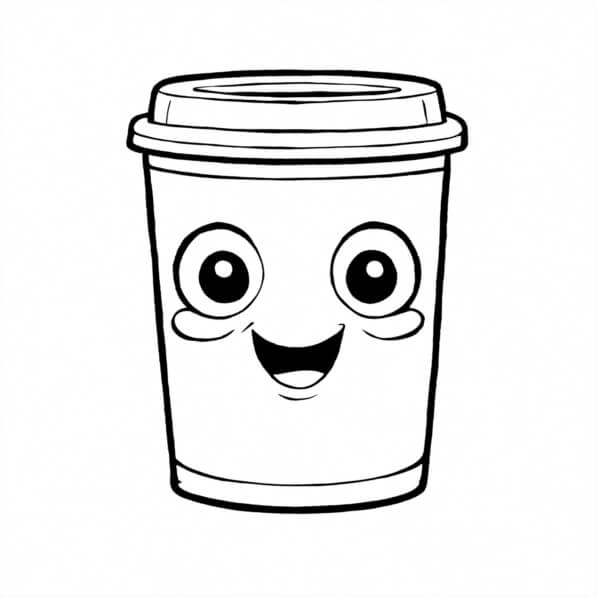 Download Cartoon Coffee Cup Coloring Page Coloring pages Online ...