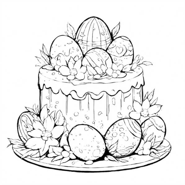 Download Festive Easter Cake Decoration Coloring pages Online ...