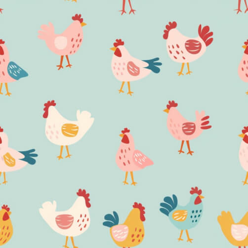 Download Colorful Chicken Pattern Patterns Online - Creative Fabrica