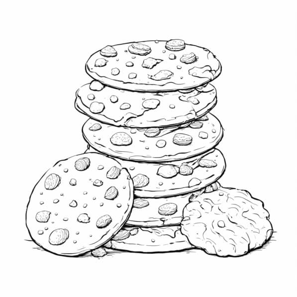 Download Stack of Cookies Illustration Coloring pages Online - Creative ...