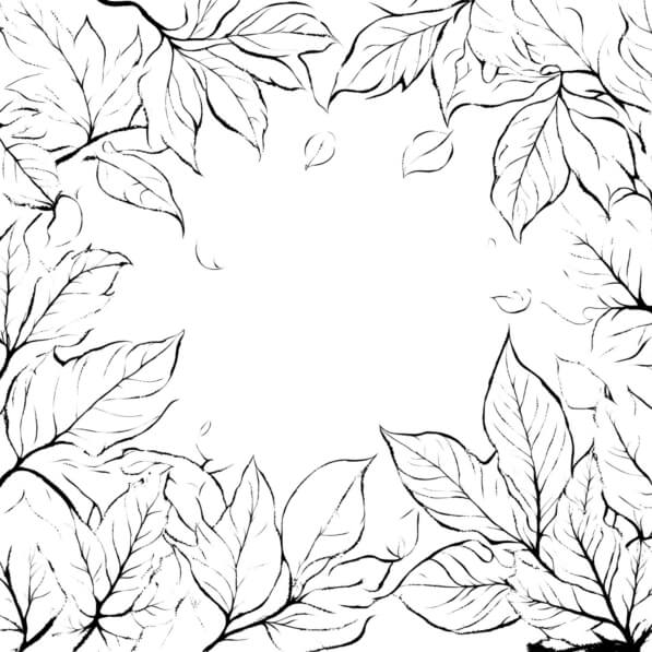 Descarga Dibujo en blanco y negro de una corona de hojas de otoño ...