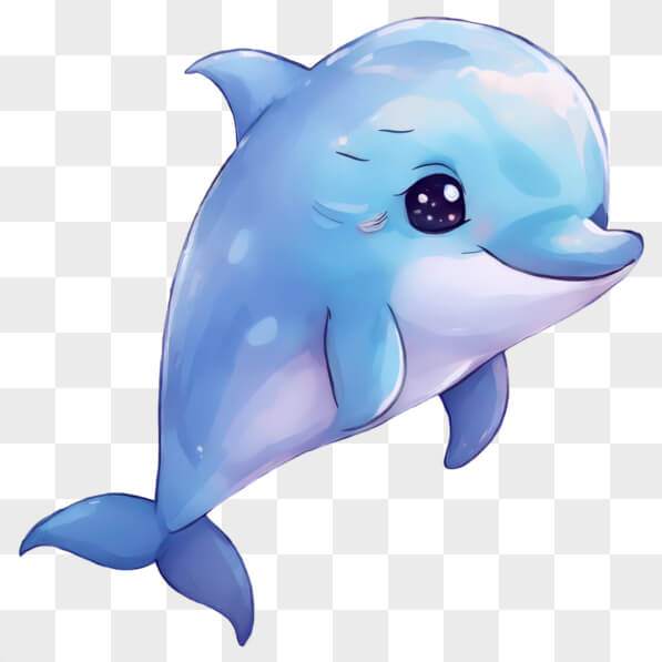Download Kawaii Blue Dolphin Swimming in Water Kawaii Online - Creative ...