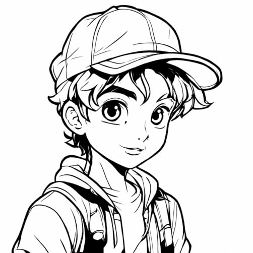 Download Anime Boy Drawing Coloring pages Online - Creative Fabrica