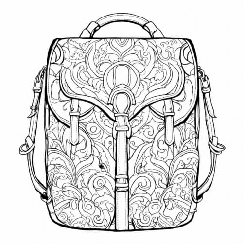 Download Adult Backpack Coloring Page with Geometric Patterns Coloring ...