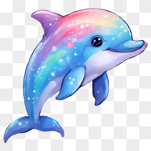 Download Kawaii Dolphin with Rainbow Colors Kawaii Online - Creative ...