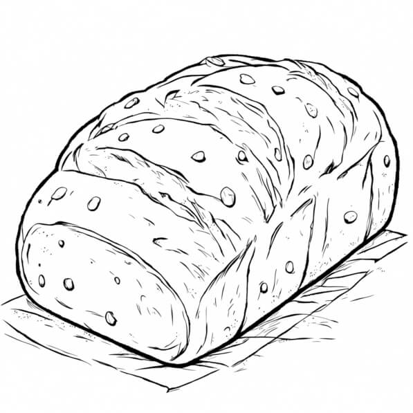 Descarga Dibujo de un pan sobre madera Páginas para colorear En Línea ...