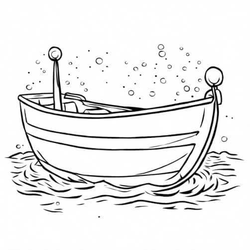 Download Educational Black and White Wooden Boat Drawing Coloring pages ...