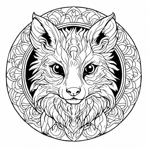 Download Intricate Fox Head Coloring Page Coloring pages Online ...