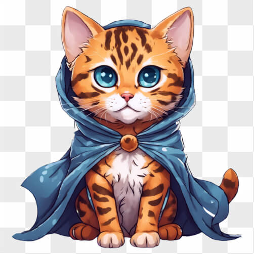 Descarga Gato de Dibujos Animados Kawaii con Ojos Azules Kawaii En ...