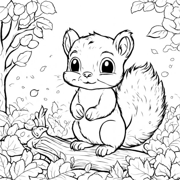Download Autumn Squirrel Coloring Page Coloring pages Online - Creative ...
