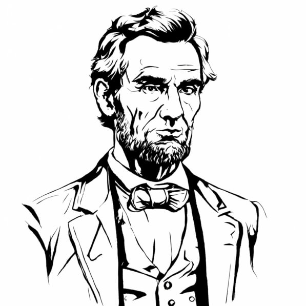 Download Black-and-White Drawing of Abraham Lincoln Coloring pages ...