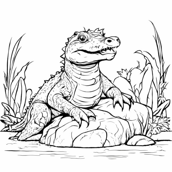 Descarga Página para Colorear de Caimán Páginas para colorear En Línea ...