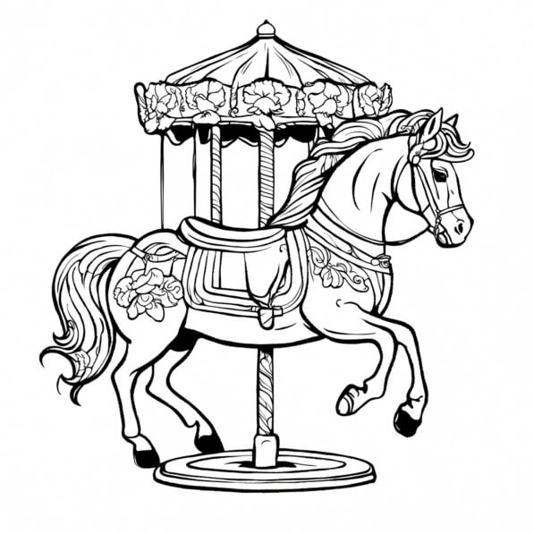 Download Carousel Horse on a Merry-Go-Round Coloring pages Online ...