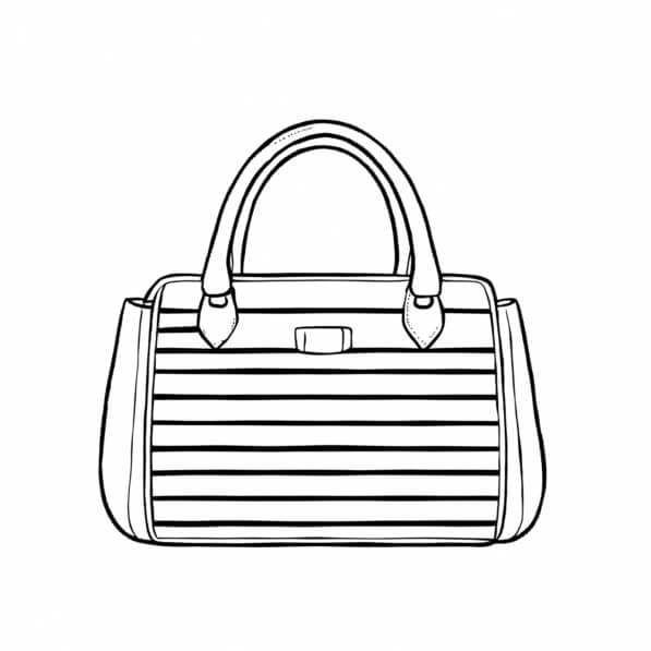 Download Black and White Striped Handbag Illustration Coloring pages ...