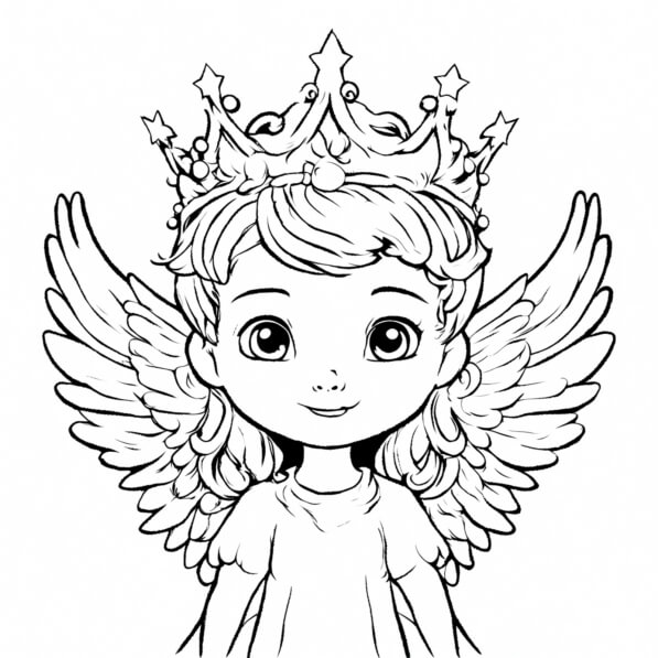 Descarga Página para colorear de un lindo angelito Páginas para ...