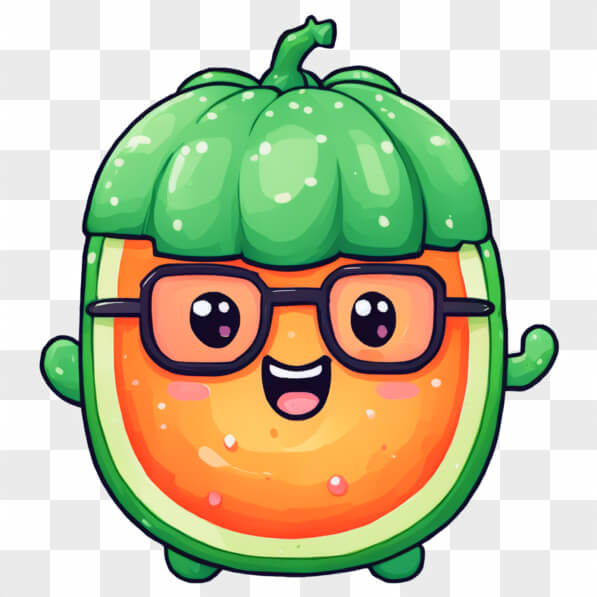 Descarga Personaje de Sandía Kawaii con Gafas Kawaii En Línea ...