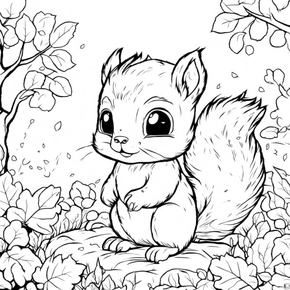 Download Cute Squirrel Coloring Page Coloring pages Online - Creative ...