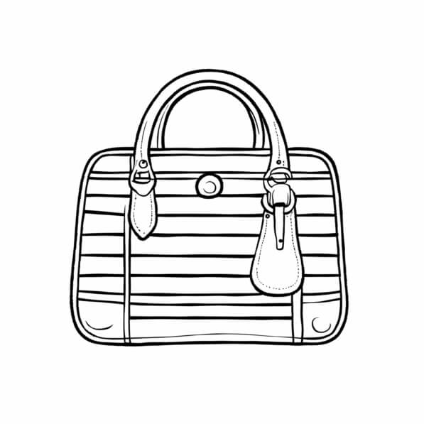 Télécharger Sac à main noir et blanc Pages de coloriage En Ligne ...