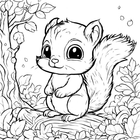 Download Cute Squirrel Coloring Page Coloring Pages Online Creative Fabrica