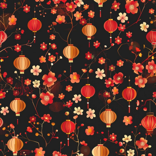 Download Red and Yellow Lanterns Seamless Pattern Patterns Online - Creative Fabrica