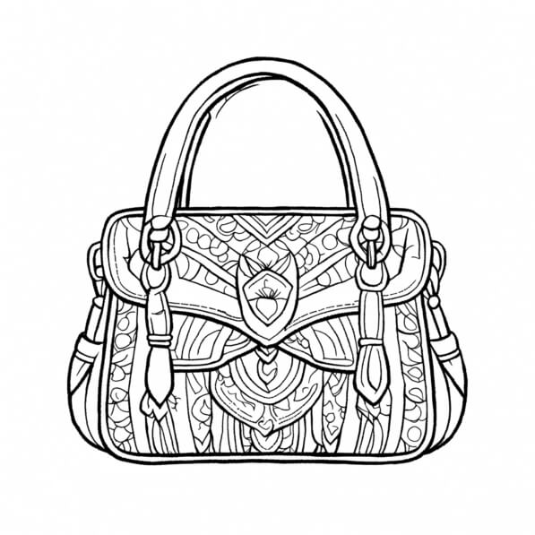 Download Intricate Handbag Coloring Page Coloring pages Online ...