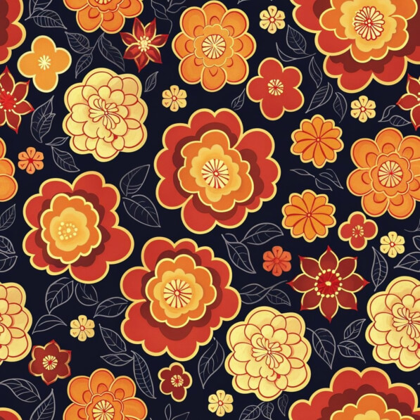 Download Seamless Orange and Yellow Flower Pattern Patterns Online ...