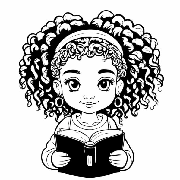 Download Black and White Drawing of an African-American Girl Promoting ...
