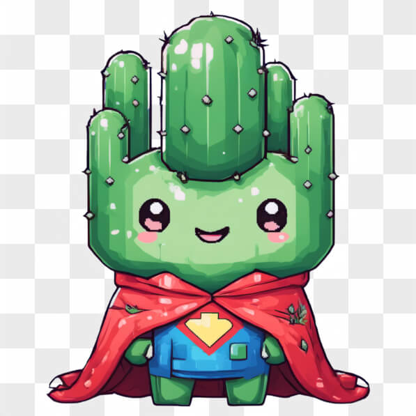 Télécharger Kawaii Cactus Superhero with Superman Logo Kawaii En Ligne ...