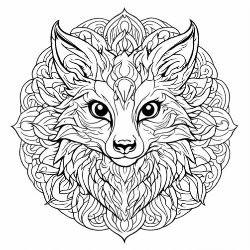 Download Fox Head Coloring Page for Adults Coloring pages Online ...
