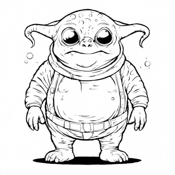 Download Baby Yoda with Mandalorian Coloring Page Coloring pages Online ...
