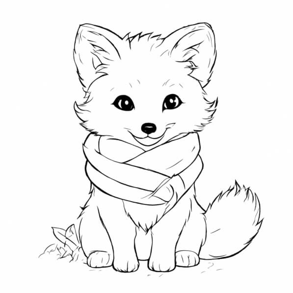 Download Winter Fox Coloring Page Coloring pages Online - Creative Fabrica