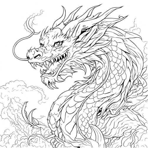 Download Chinese Dragon Coloring Page Coloring pages Online - Creative ...
