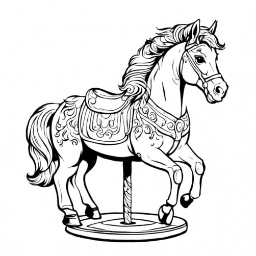 Download Toy Horse Coloring Page Coloring pages Online - Creative Fabrica
