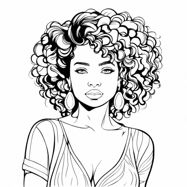 Télécharger Page à colorier d'une femme en noir et blanc Pages de ...