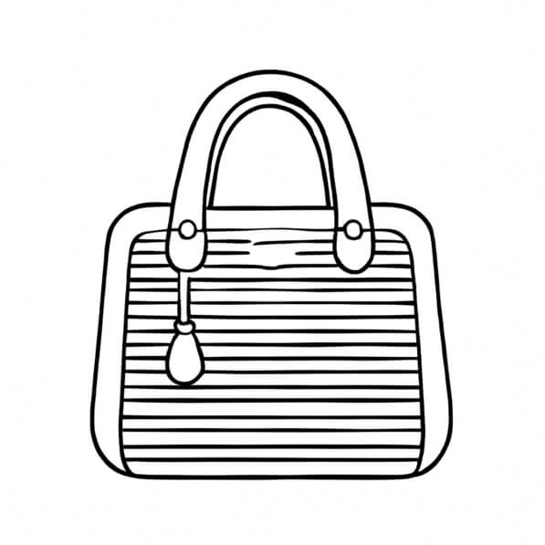 Télécharger Illustration de sac à main noir et blanc Pages de coloriage ...