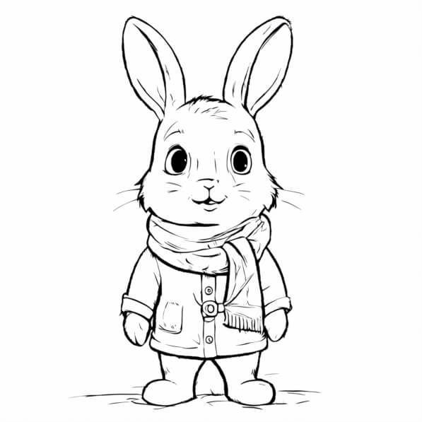 Download Winter Bunny Rabbit Coloring Page Coloring pages Online ...
