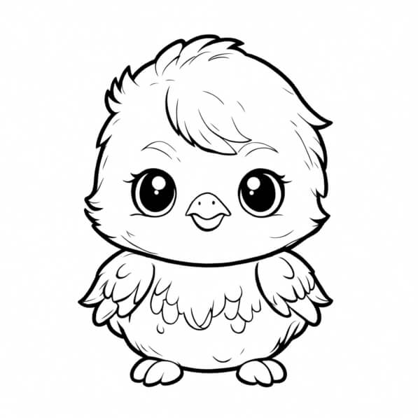 Download Cute Baby Chicken Coloring Page Coloring pages Online ...