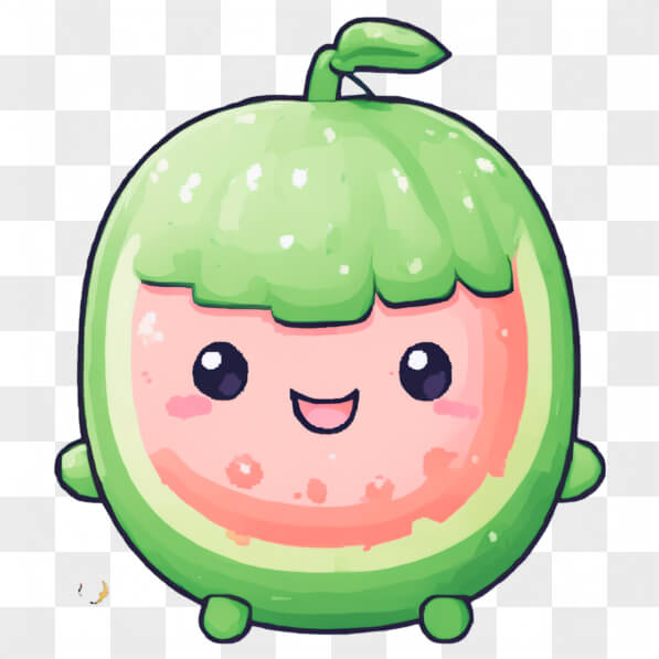 Download Charming Kawaii Watermelon with a Friendly Face Kawaii Online ...