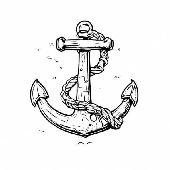Download Black and White Anchor Drawing Coloring pages Online ...