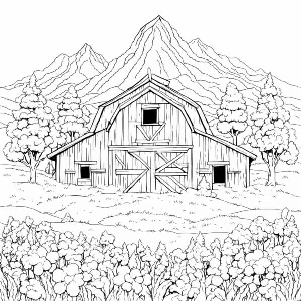 Download Barn Coloring Page Coloring pages Online - Creative Fabrica