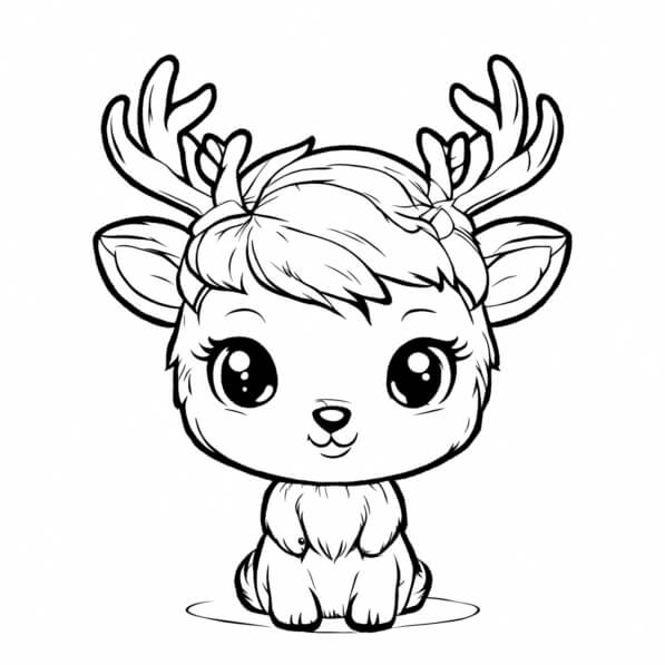 Download Cute Baby Reindeer Coloring Page Coloring pages Online ...