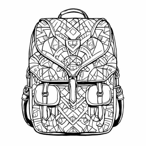 Download Adult Backpack Coloring Page with Geometric Patterns Coloring ...
