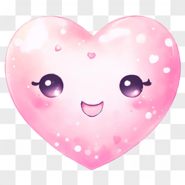 Descarga Corazón Rosa Kawaii con Ojos y Caritas Sonrientes Kawaii En ...