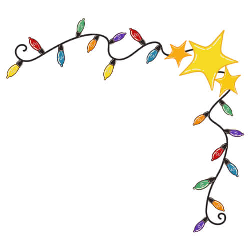 Download Christmas Garland Border with Colorful Lights Borders ...