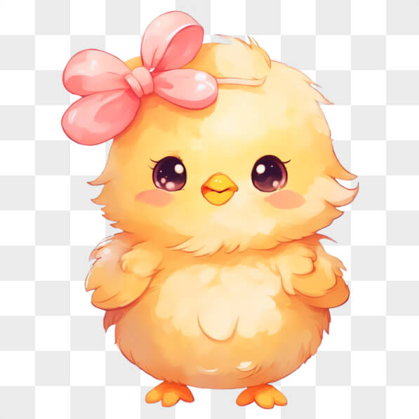 Download Kawaii Yellow Chicken with Pink Bow Kawaii Online - Creative ...