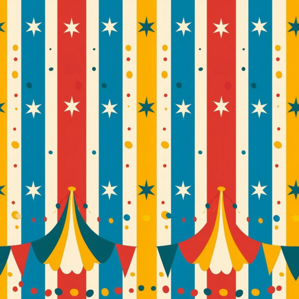 Descarga Carpa de Circo Retro Colorida Patrones En Línea - Creative Fabrica