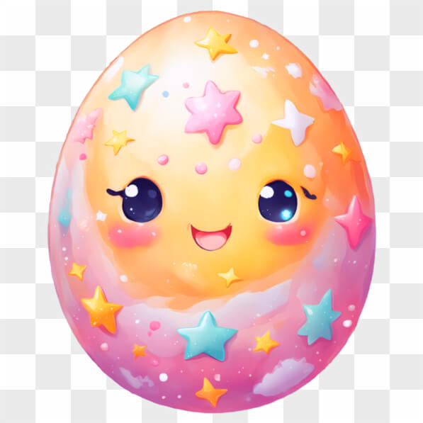 Download Kawaii Easter Egg with Starry Design Kawaii Online - Creative ...