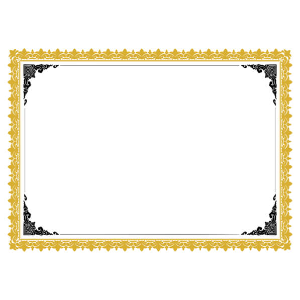 Download Ornate Gold Certificate Frame on White Background Frames ...